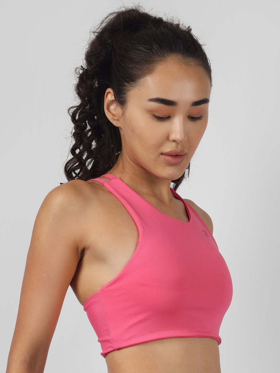 Creeluxe Active Racer Back Sunset Orange Women's Sports Bra | Creez – CREEZ
